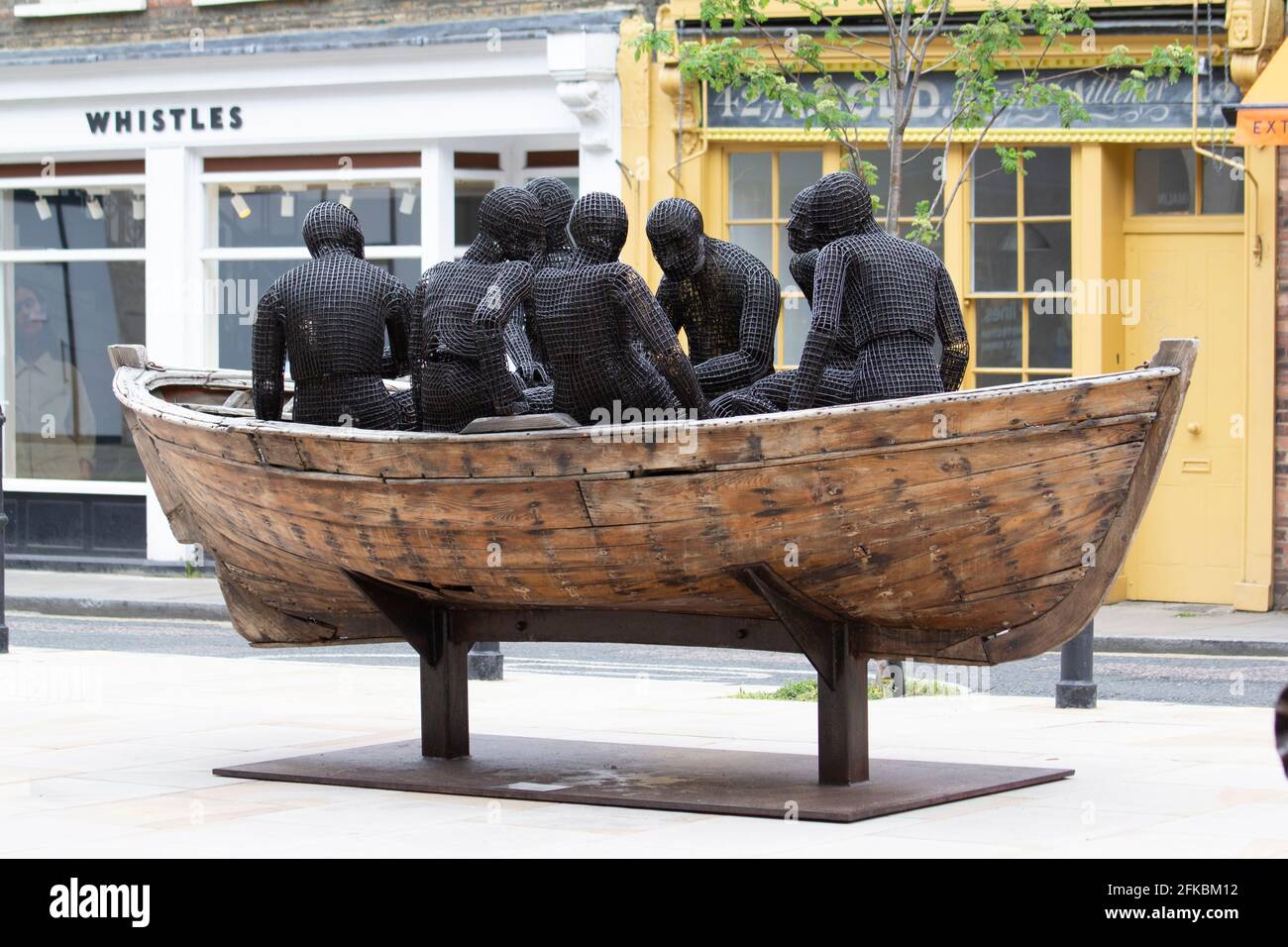 Wooden Boat with Seven People, 2011, Sculpture by Kalliopi Lemos in ...