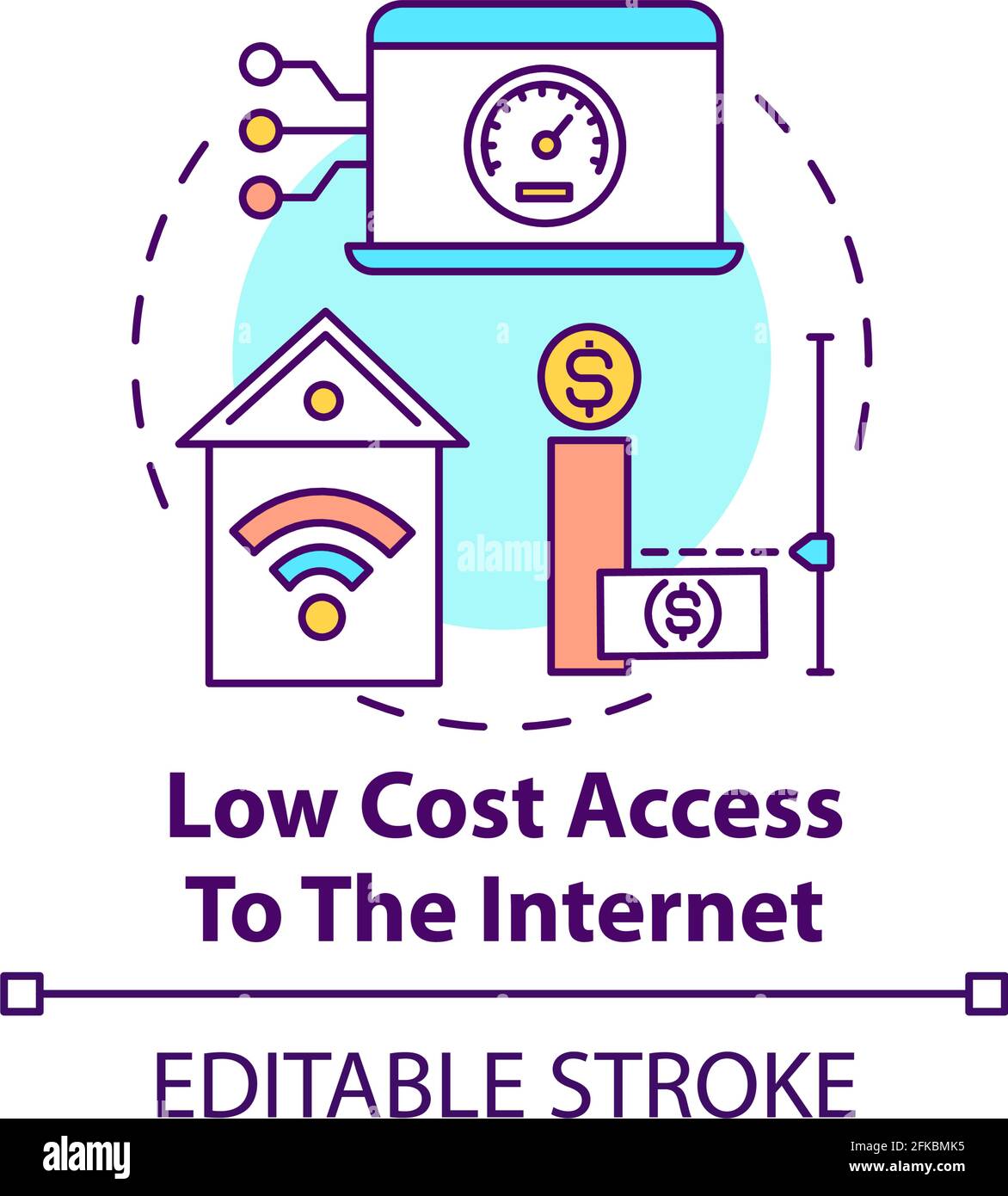 Low cost access to internet concept icon Stock Vector Image & Art - Alamy