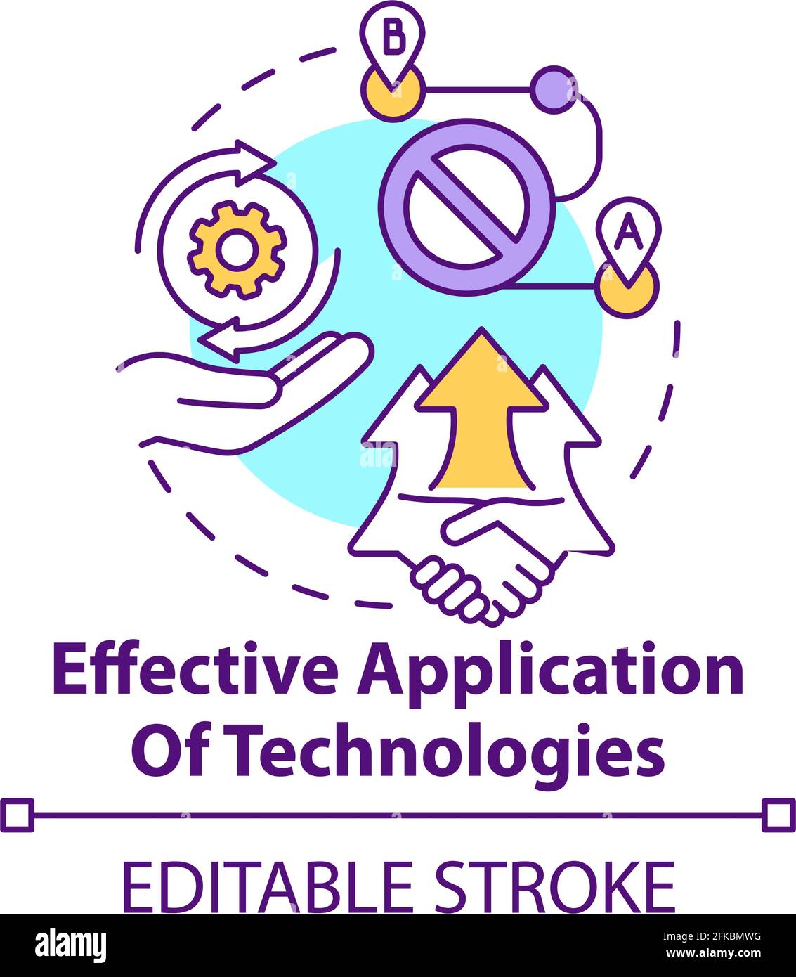 Effective application of technologies concept icon Stock Vector Image ...