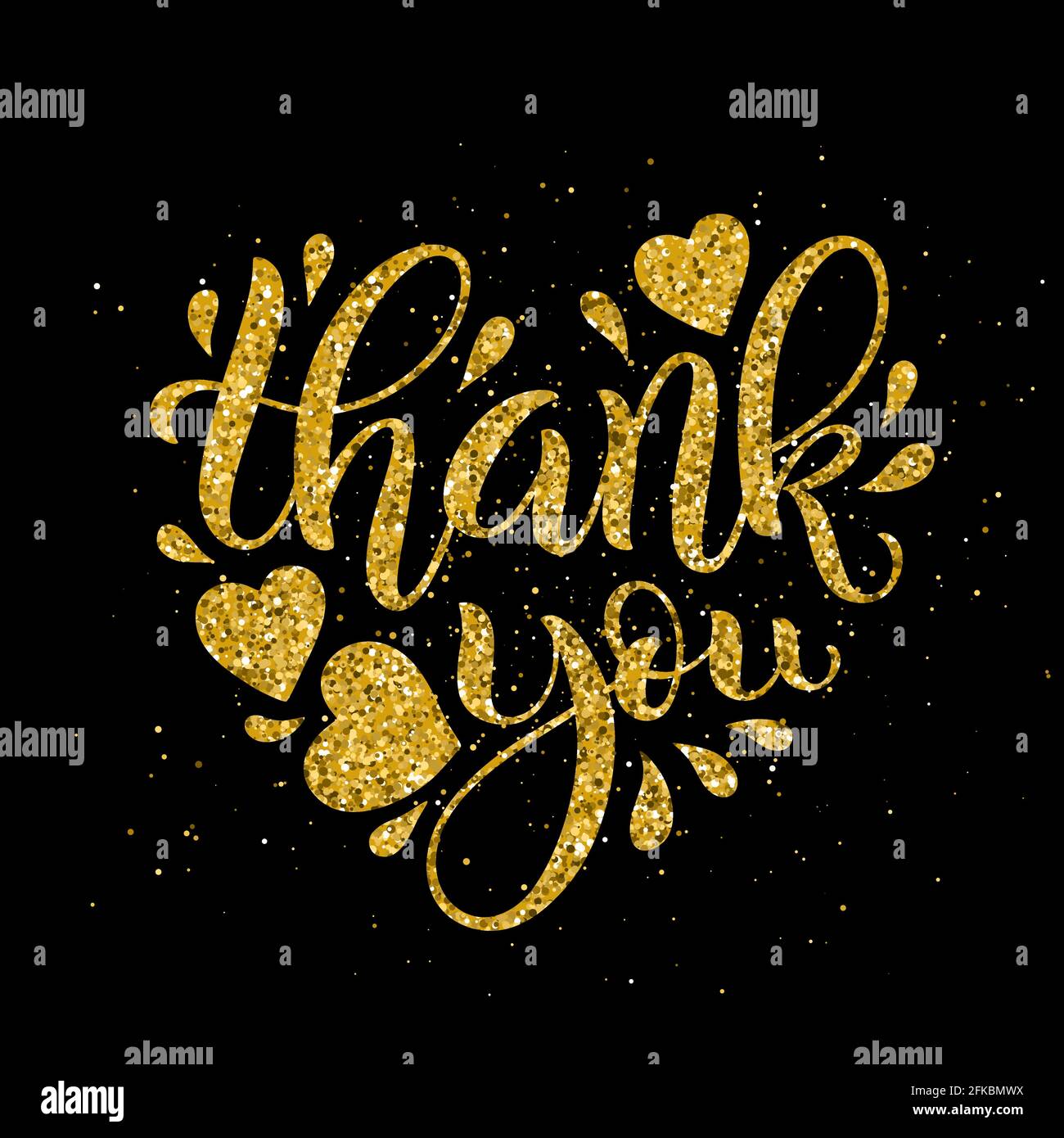 Thank golden lettering design vector hi-res stock photography and ...