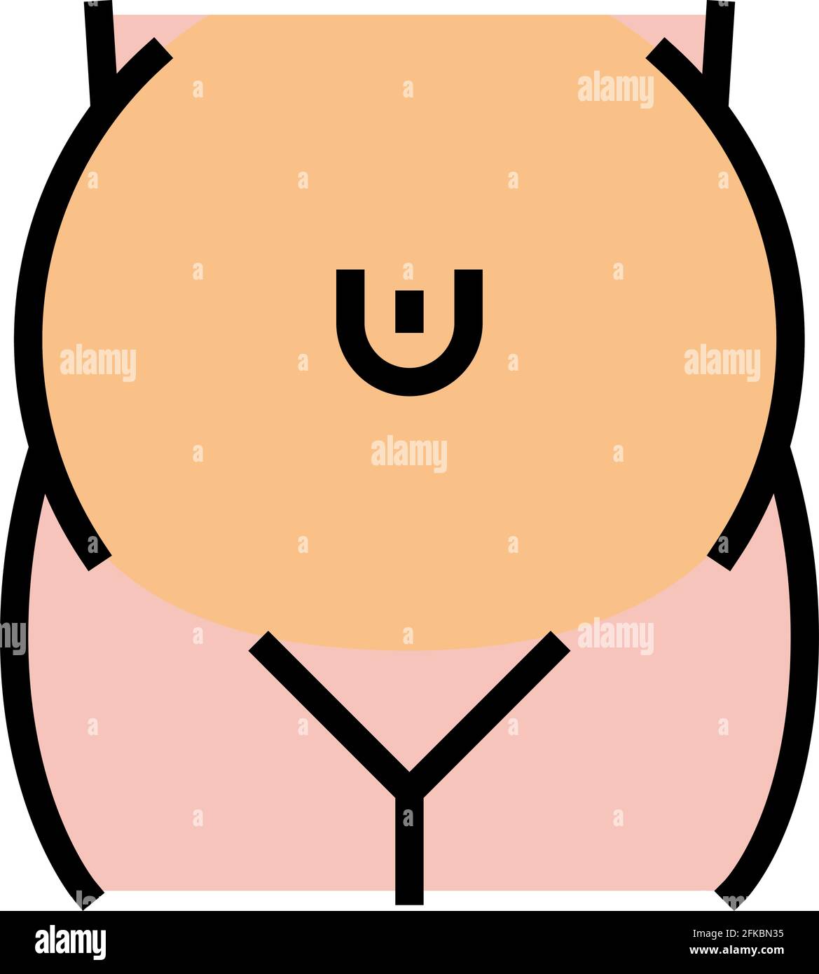 umbilical hernia disease color icon vector illustration Stock Vector ...