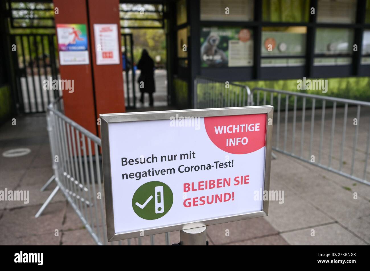 Berlin, Germany. 30th Apr, 2021. In front of the entrance to the ...