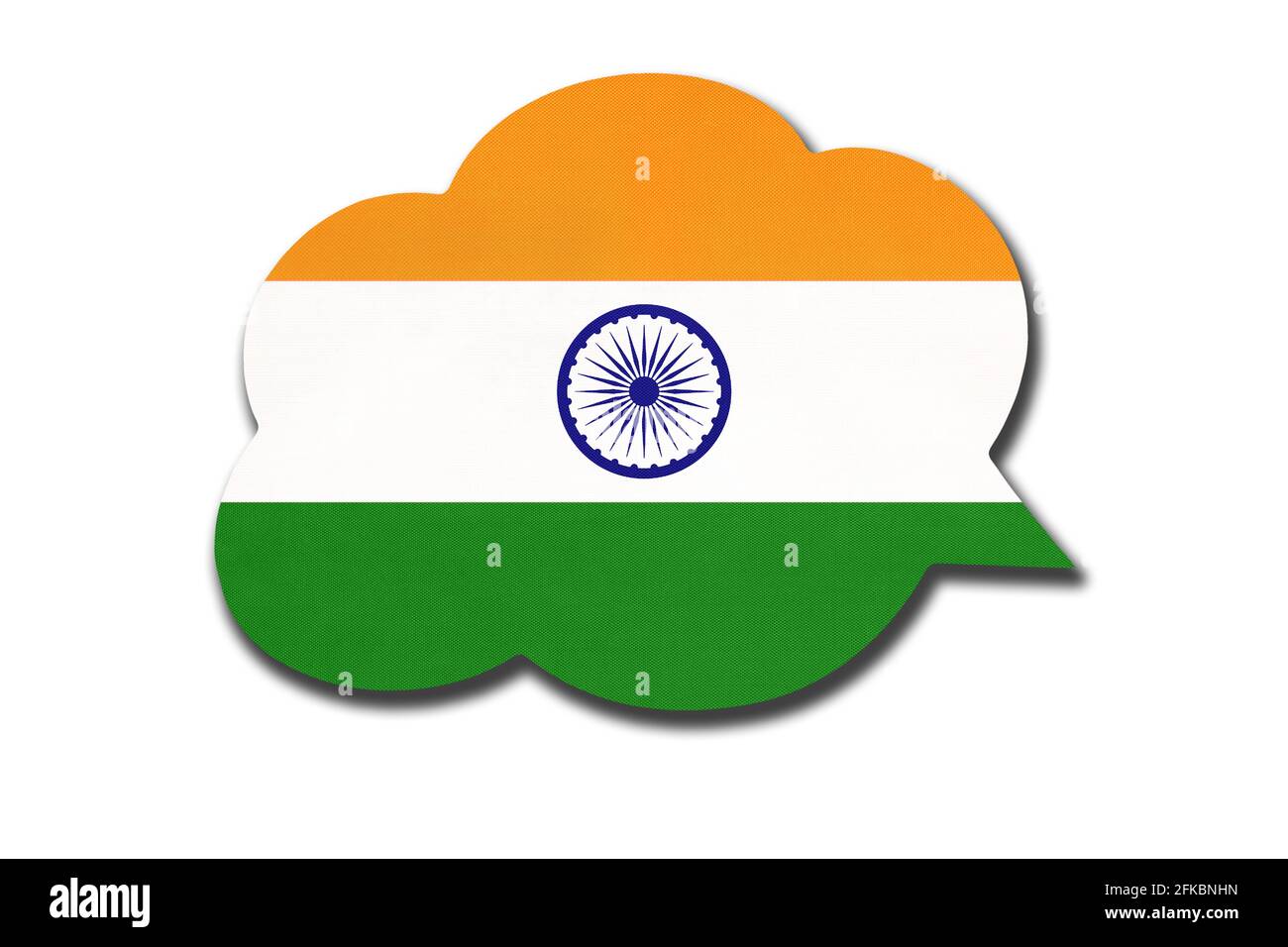 3d speech bubble with indian national flag isolated on white background ...