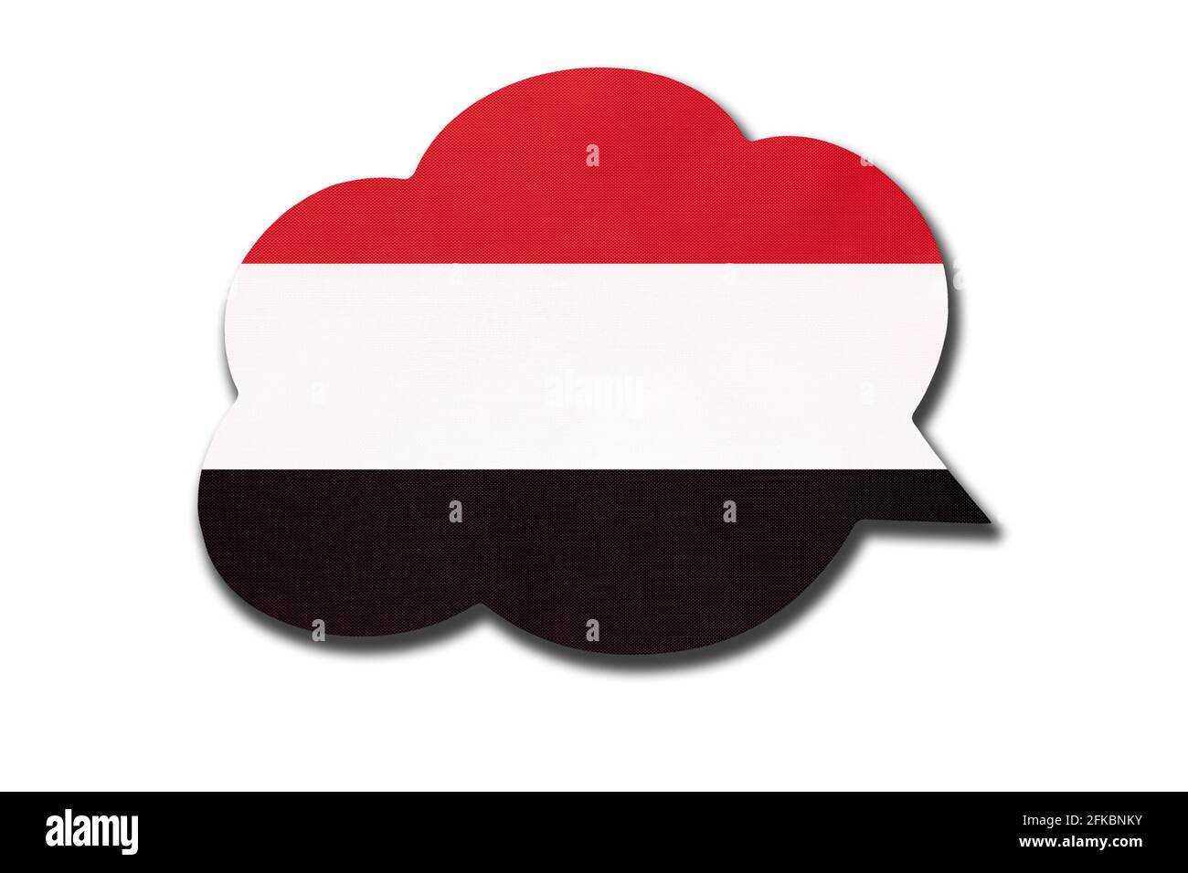 3d speech bubble with yemeni national flag isolated on white background ...