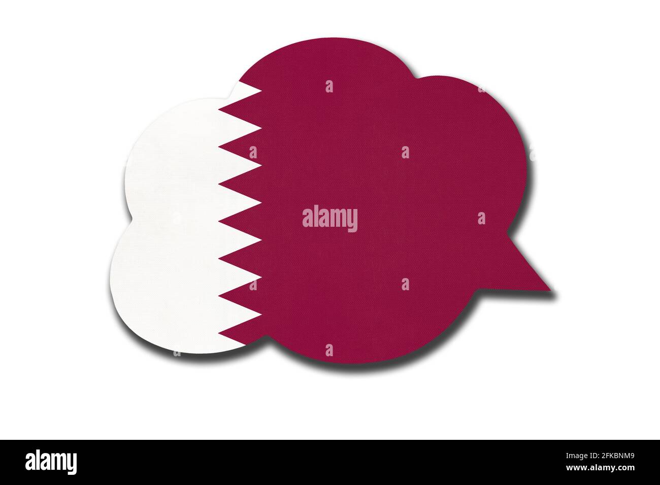 3d speech bubble with qatari national flag isolated on white background ...