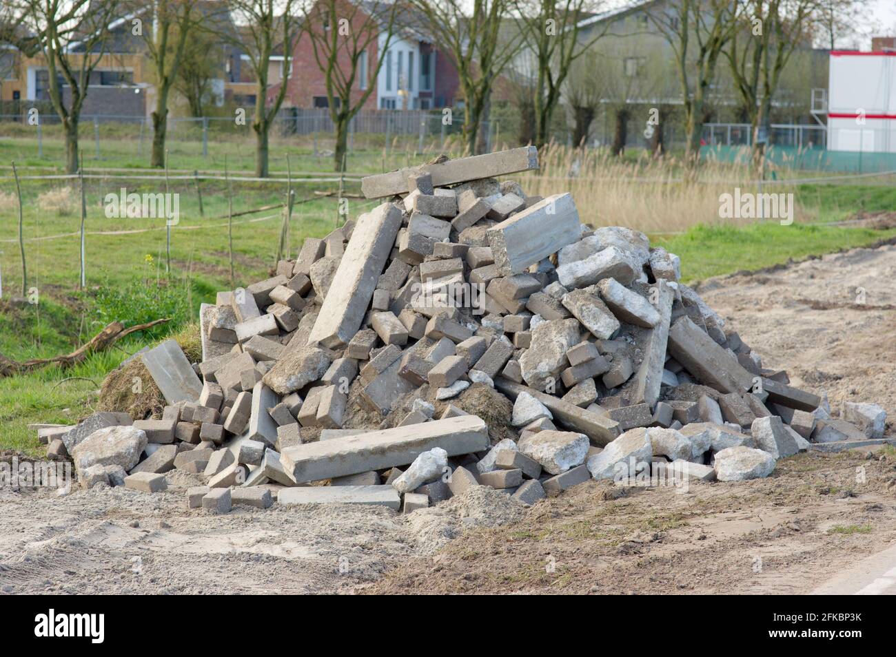 Pile of grey old construction bricks Stock Photo - Alamy