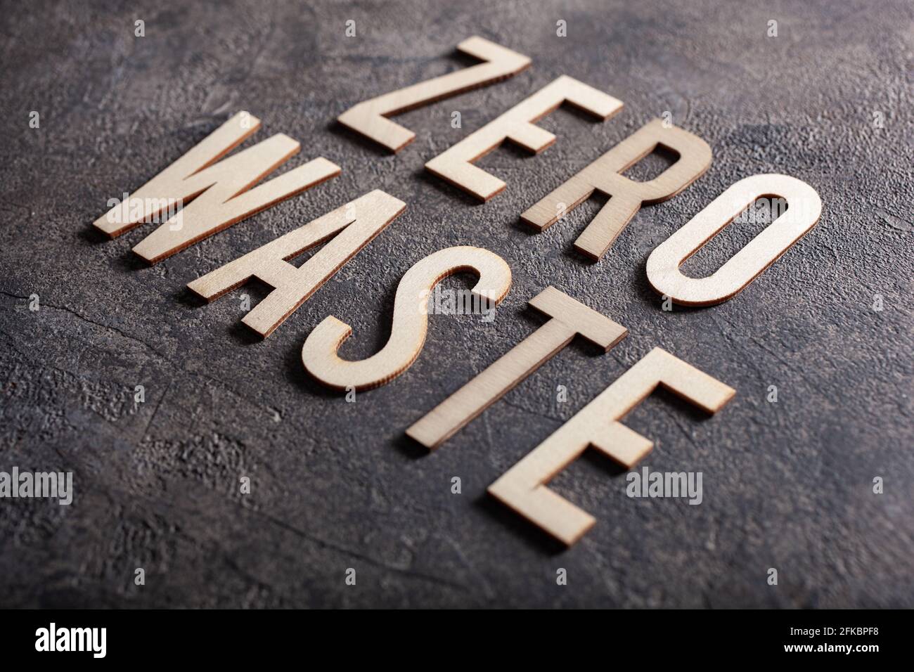 zero waste word text wooden letters on concrete background Stock Photo ...