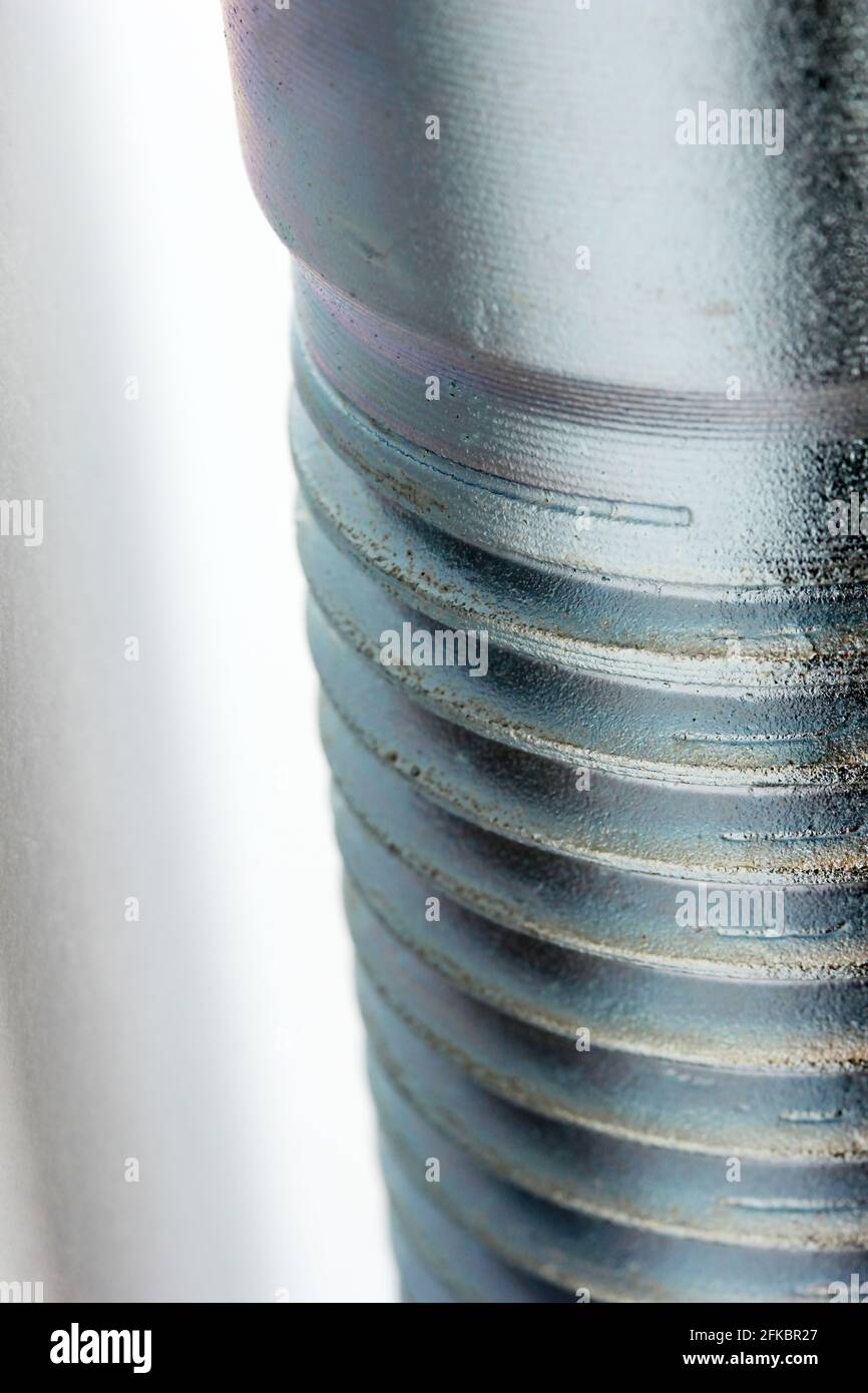 Newly manufactured large screws. Industry background Stock Photo - Alamy