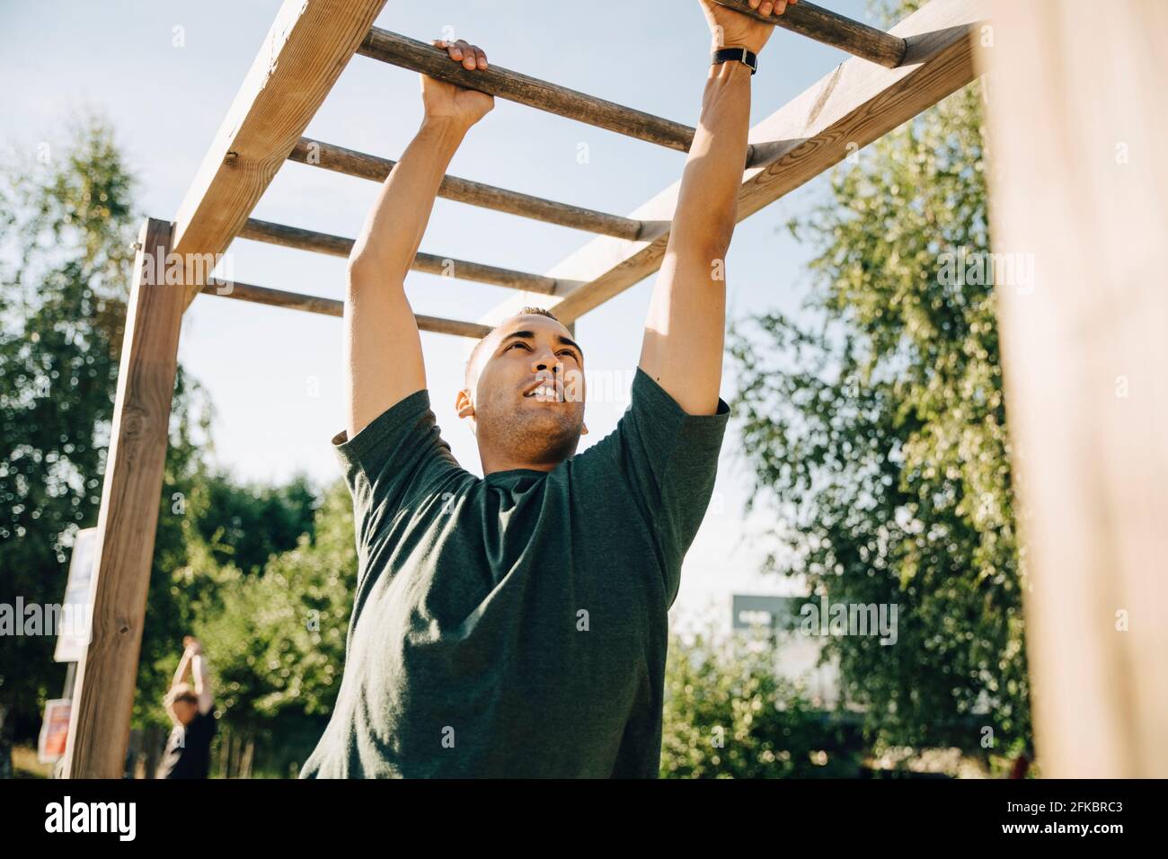 Person hanging bar public hi-res stock photography and images - Alamy