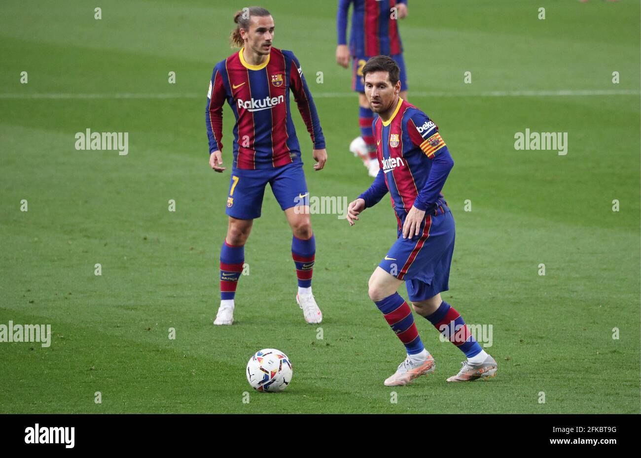 April 29, 2021, Barcelona, Catalonia, Spain: Leo Messi and Antoine ...