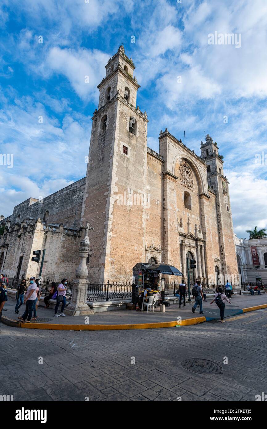 Merida Cathedral, Merida, Yucatan, Mexico, North America Stock Photo ...