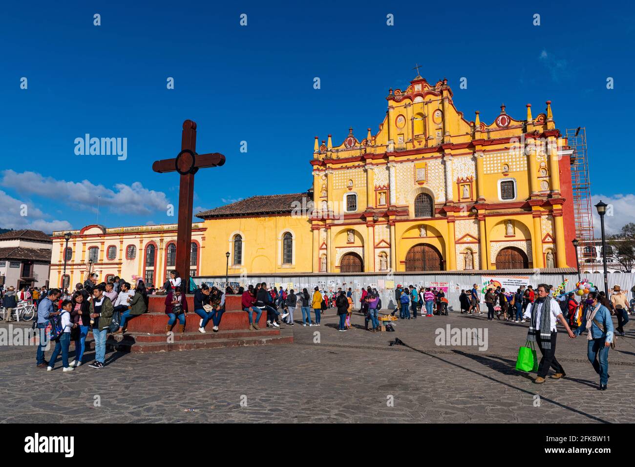 Cathedral of San Cristobal de la Casas, Chiapas, Mexico, North America Stock Photo - Alamy