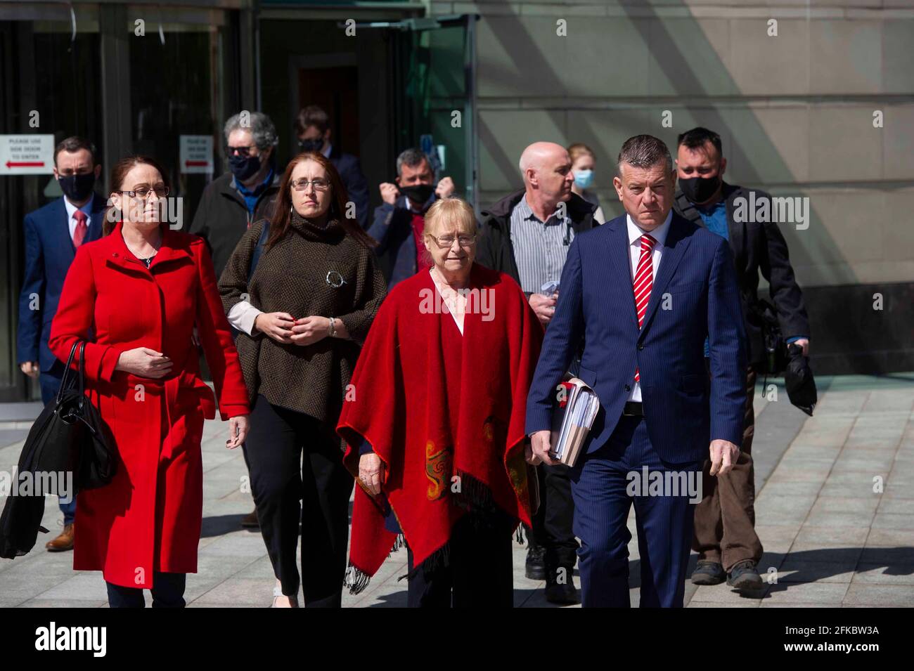 Joe McCann's widow Anne McCann (centre) and family arriving for the ...