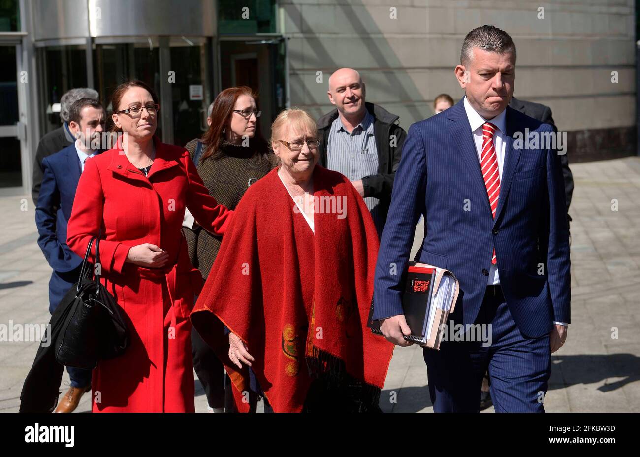 Joe McCann's widow Anne McCann (centre) and family arriving for the ...