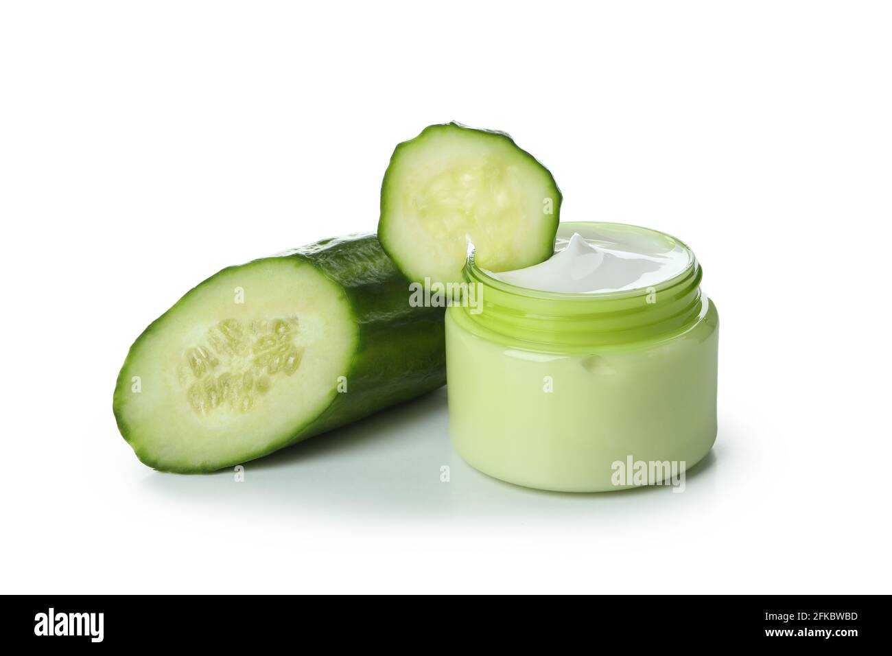 Cosmetic cream on green Cut Out Stock Images & Pictures - Alamy