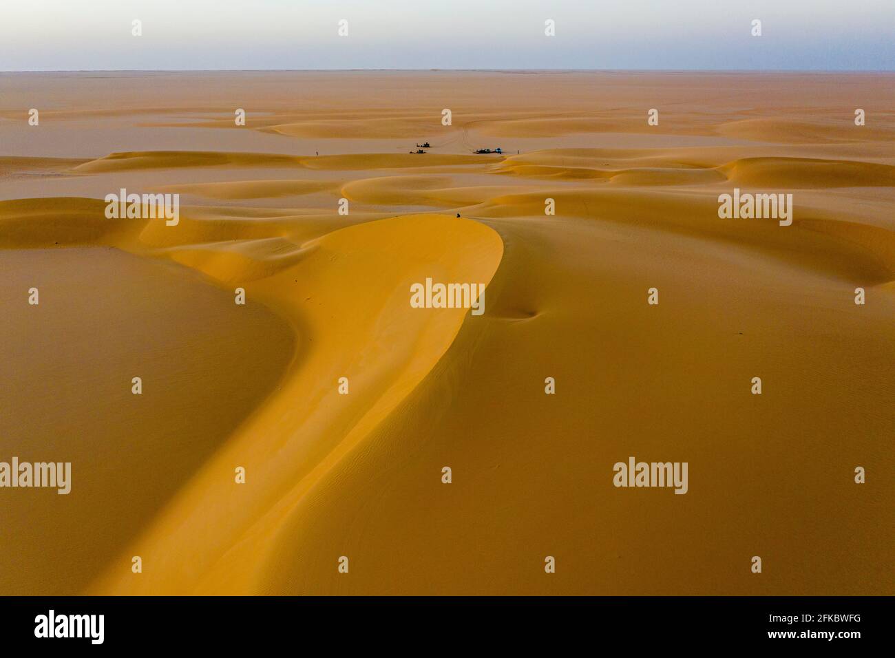 Aerials of sand dunes at sunset, Dirkou, Djado Plateau, Niger, West ...