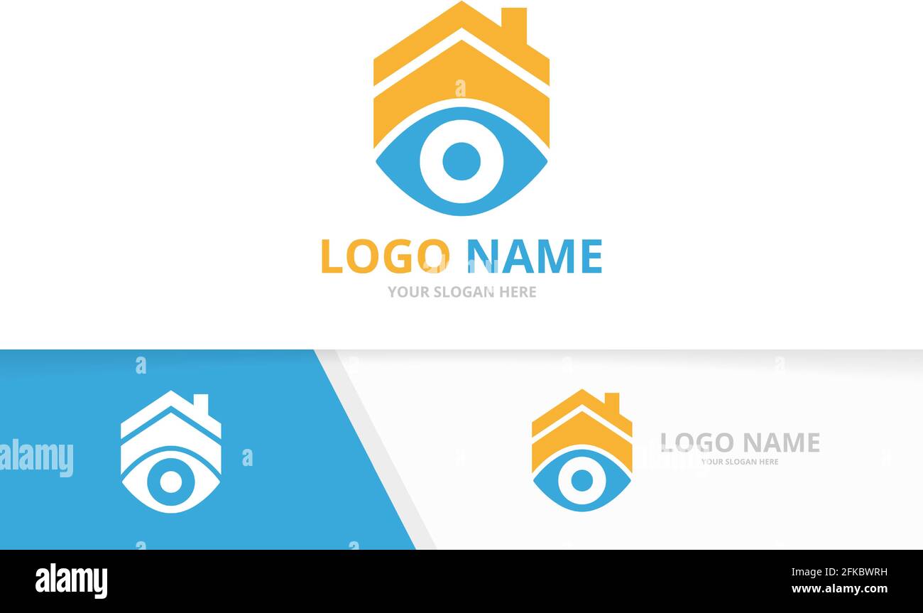 Vector eye and real estate logo combination. Unique building logotype ...