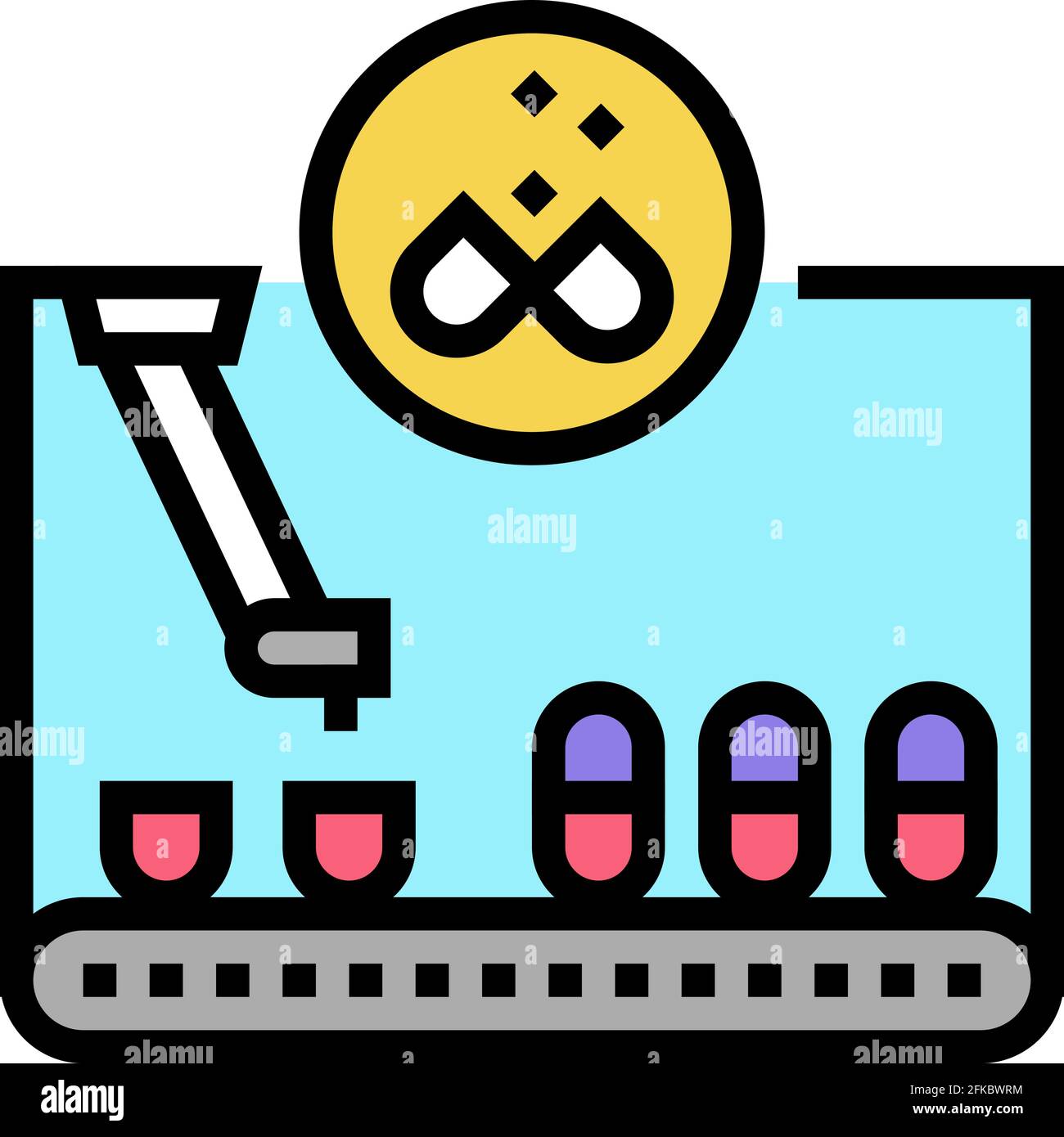 filling pharmaceutical production color icon vector illustration Stock ...