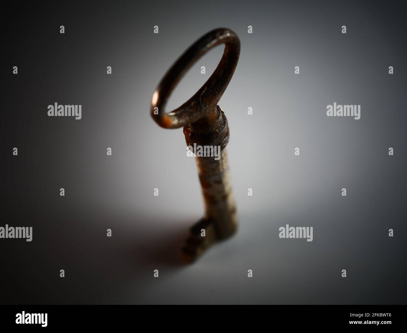 A golden key isolated on white background. Old rusty door key. Antique ...