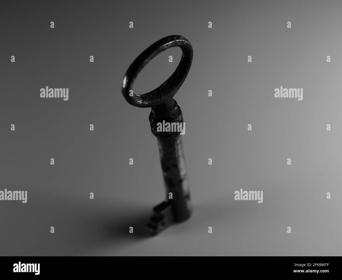 A golden key isolated on white background. Old rusty door key. Antique ...