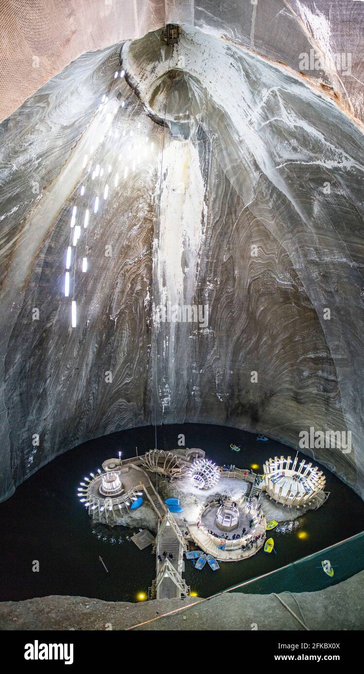 Salina Turda, underground salt mine tourist attraction in Turda city ...