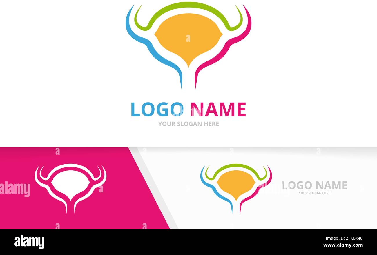 Vector bladder logo combination. Urinary tract logotype design template ...