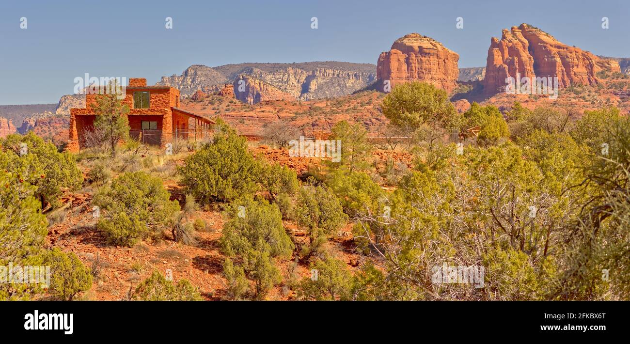 House of Apache Fires in Red Rock State Park with Cathedral Rock in the ...