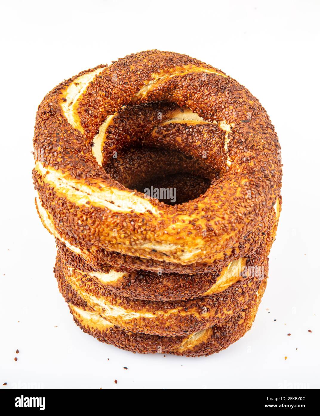 Turkish bagel; (simit, gevrek). Turkish bagel simit on isolated ...