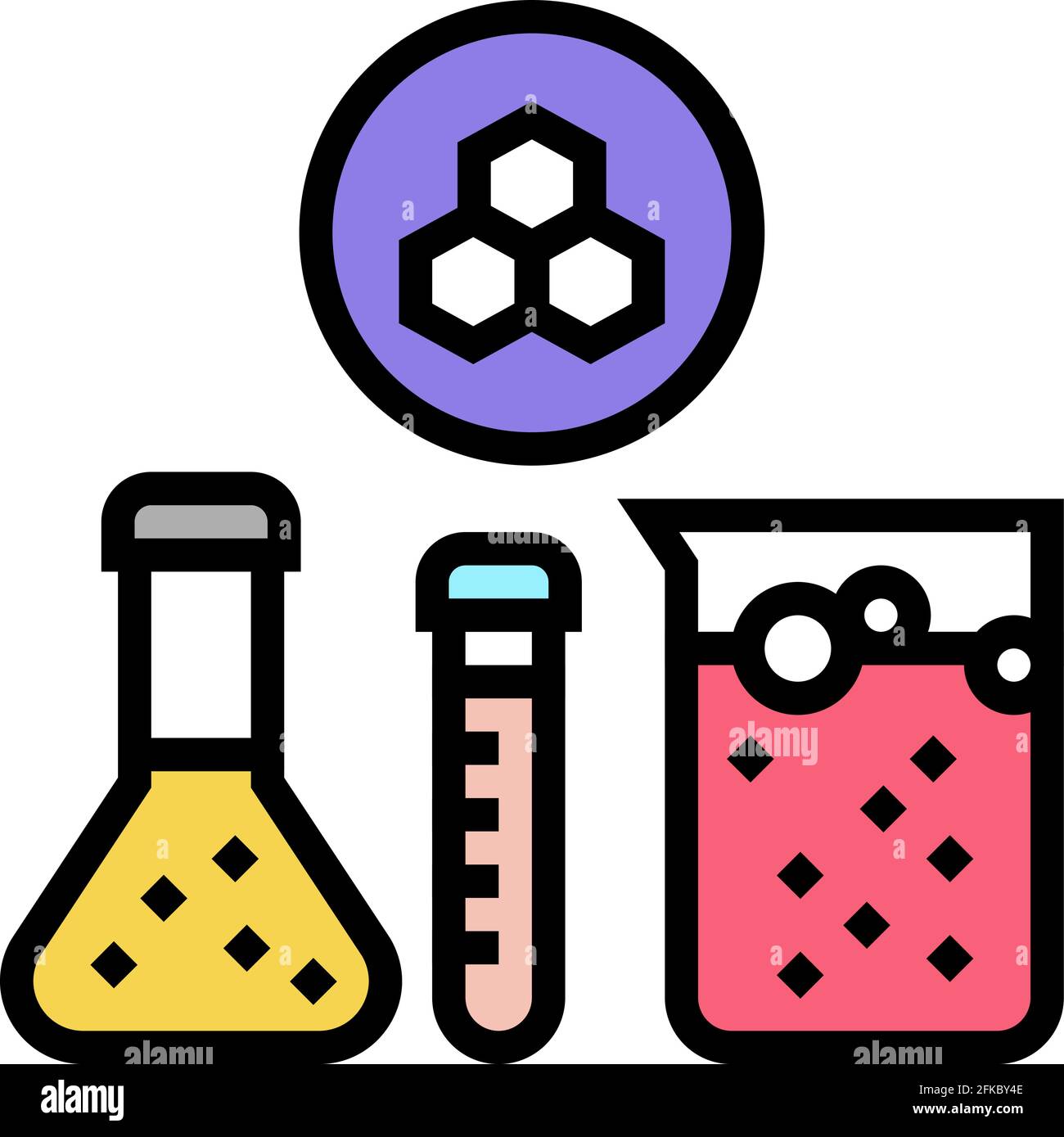 chemical substrate pharmaceutical production color icon vector ...
