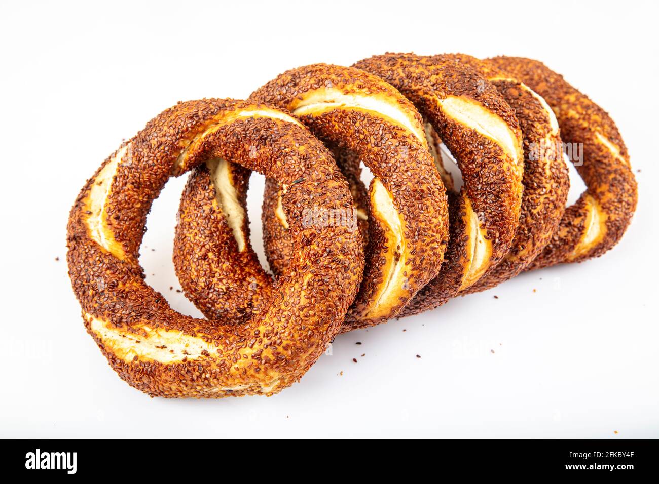 Turkish bagel; (simit, gevrek). Turkish bagel simit on isolated ...
