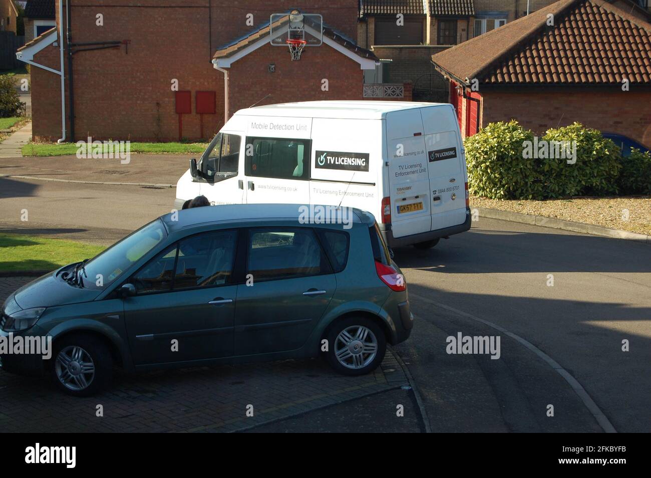 BBC TV licence van in street Northampton UK evasion TV licencing sign ...
