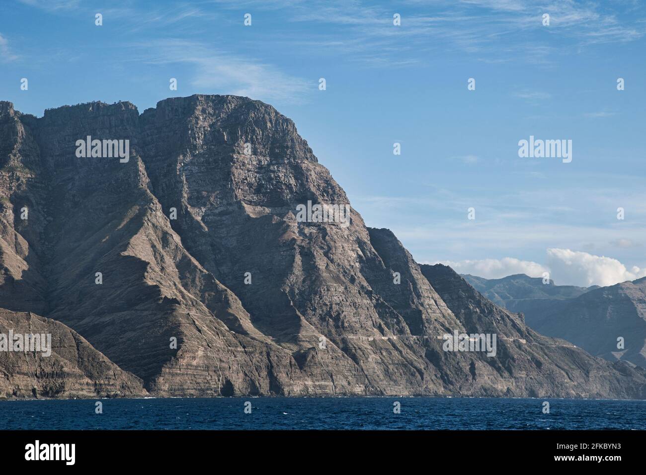 View from Puerto de las Nieves towards Roque Faneque also known as ...