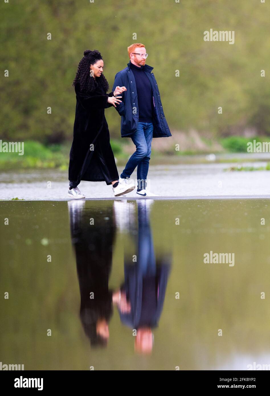 London, UK. 30th Apr, 2021. TV presenter Michelle Ackerley and her ...