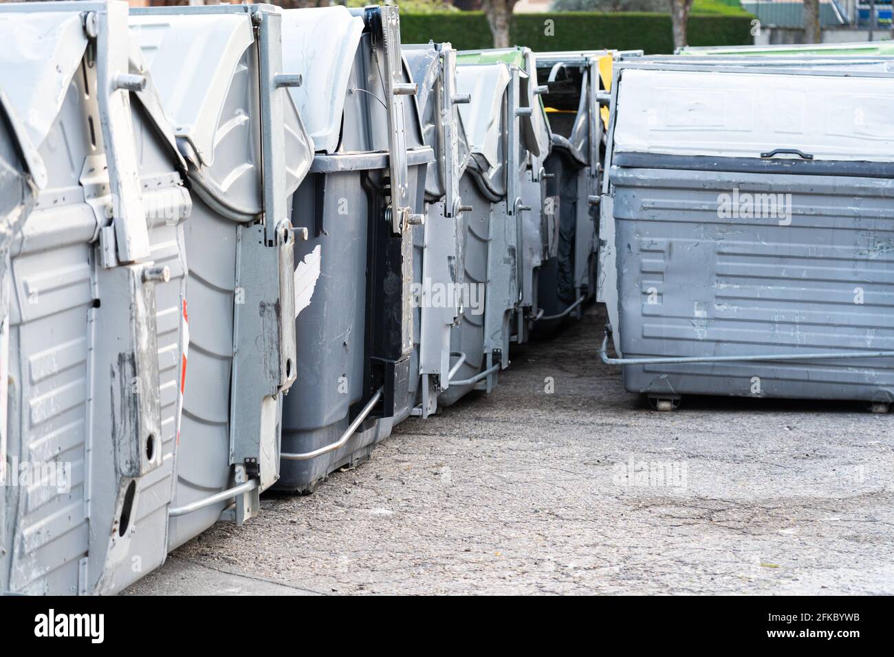 Accumulation of garbage cans in a scrapyard Stock Photo - Alamy