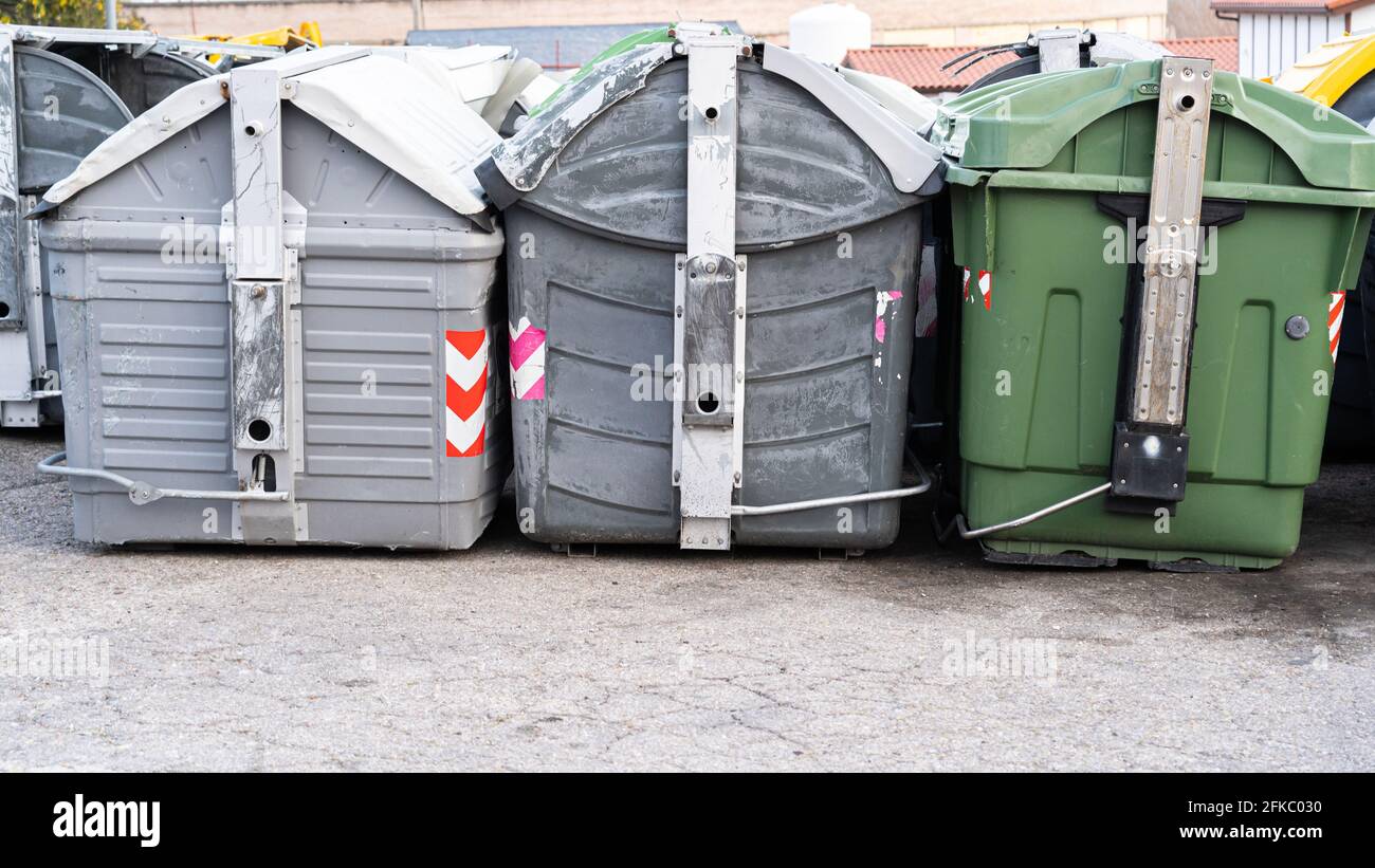 Accumulation of garbage cans in a scrapyard Stock Photo - Alamy
