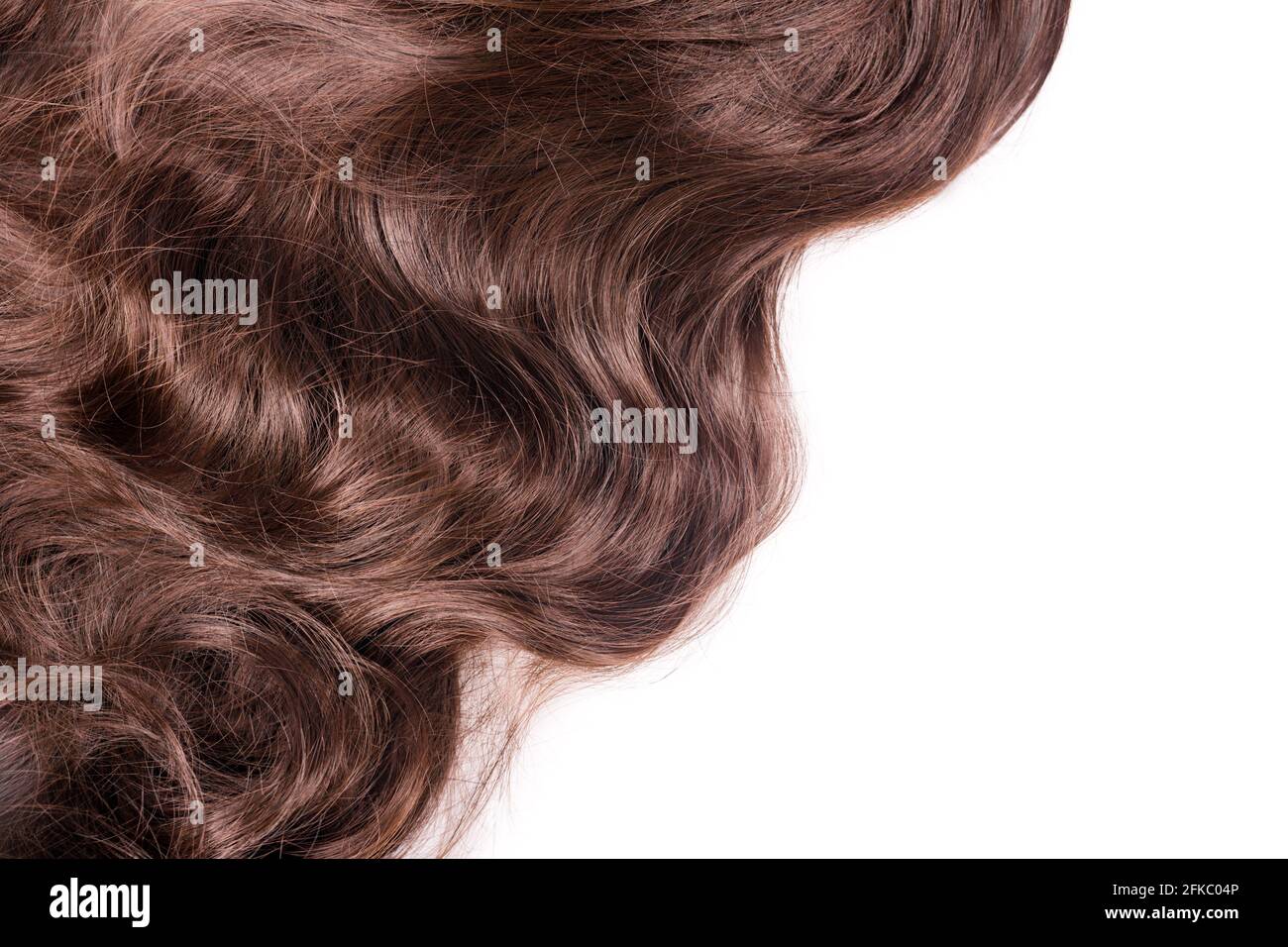 Brown hair texture. Wavy long curly light brown hair close up isolated ...