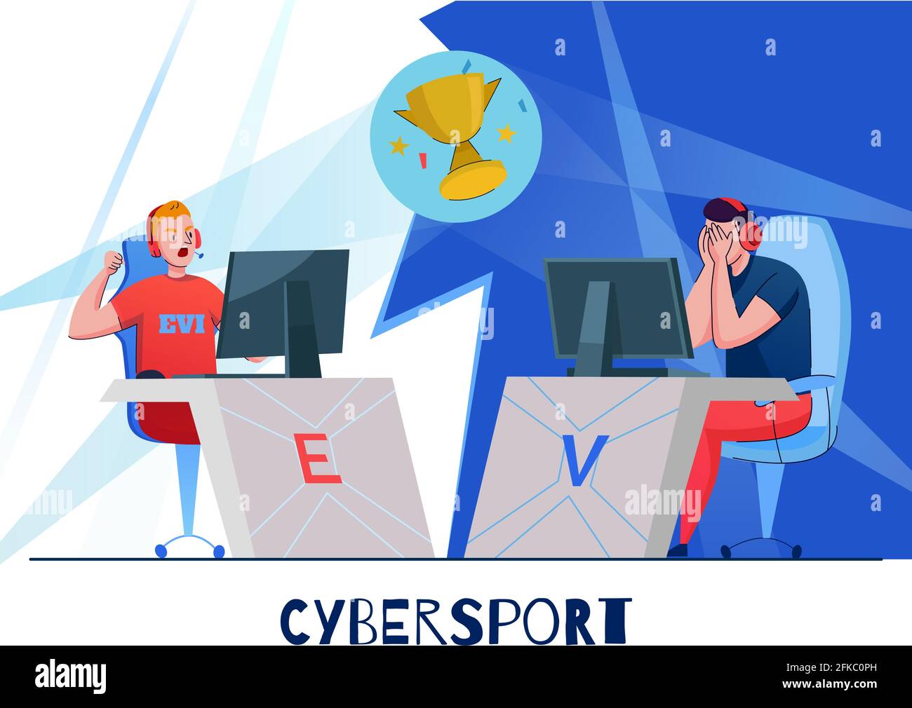 Cyber sport team competition with editable text and characters of ...