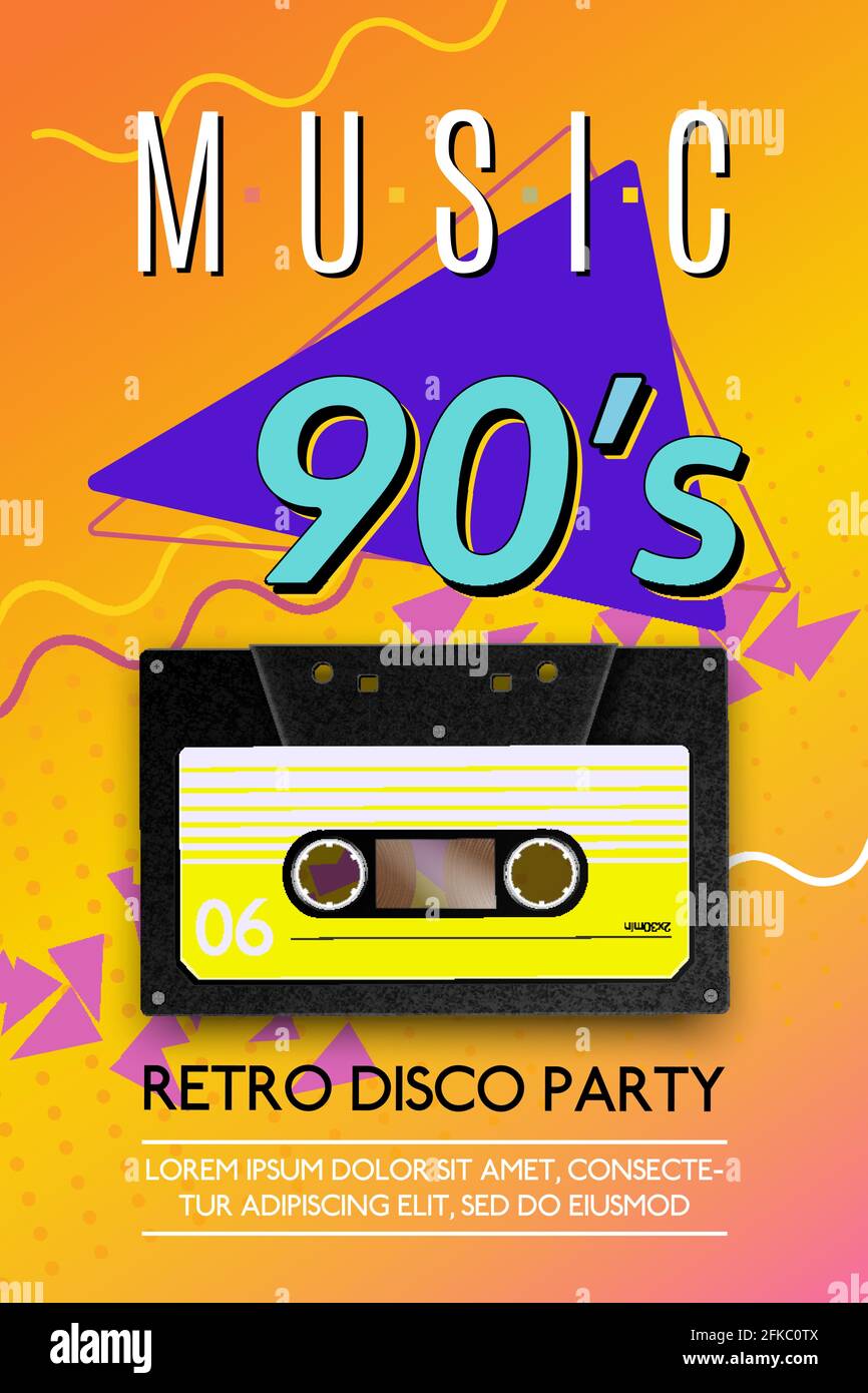 Realistic vintage music poster composition with abstract geometric ...