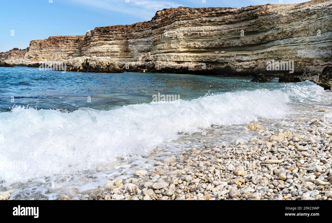 Beautiful seascape with white cliffs on sunny day. Great design for any ...