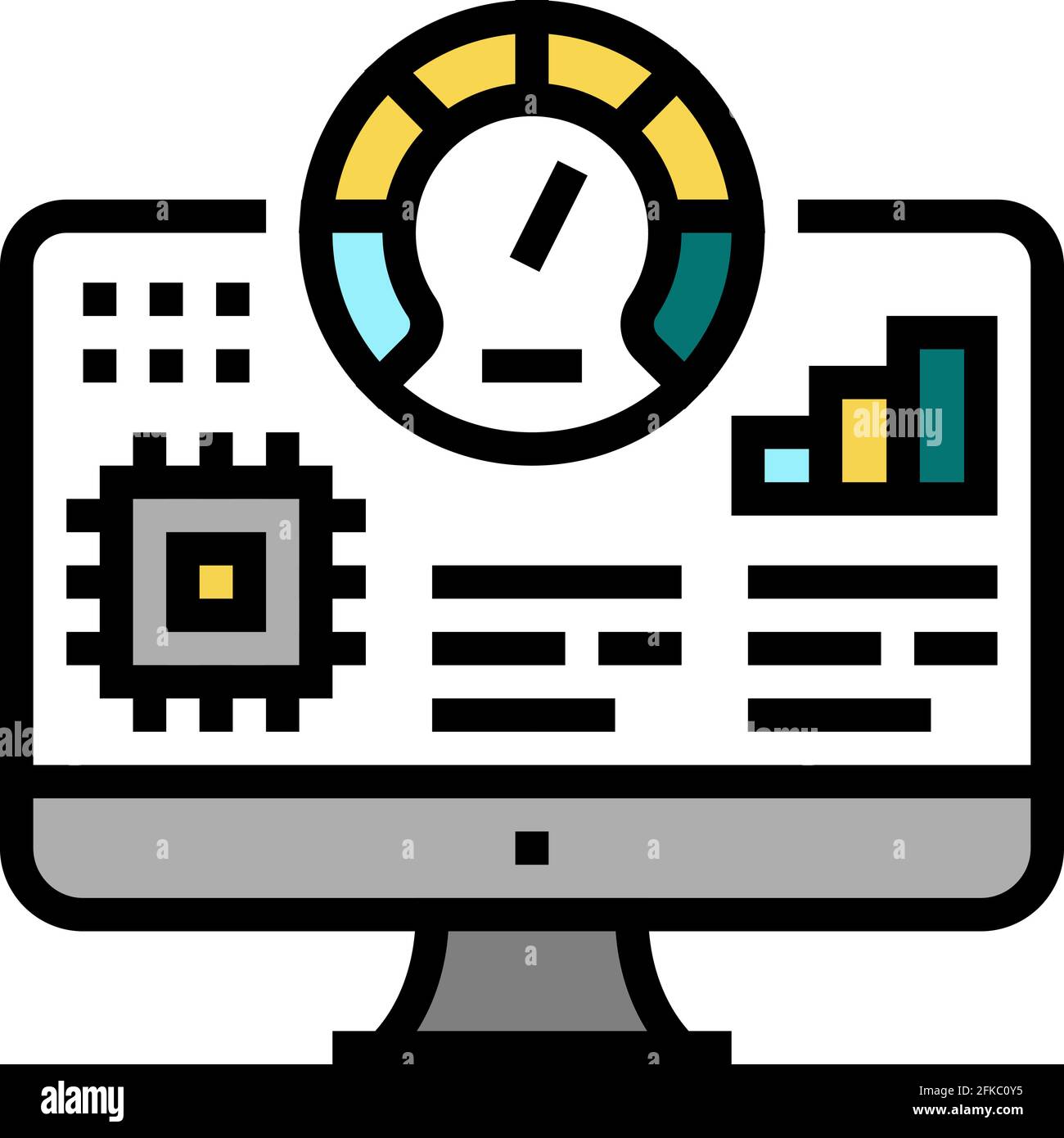 testing semiconductor manufacturing color icon vector illustration ...