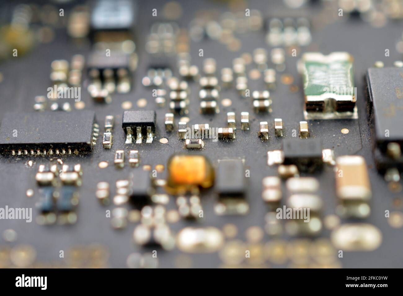 Macro shot of a dirty circuit board image Stock Photo - Alamy