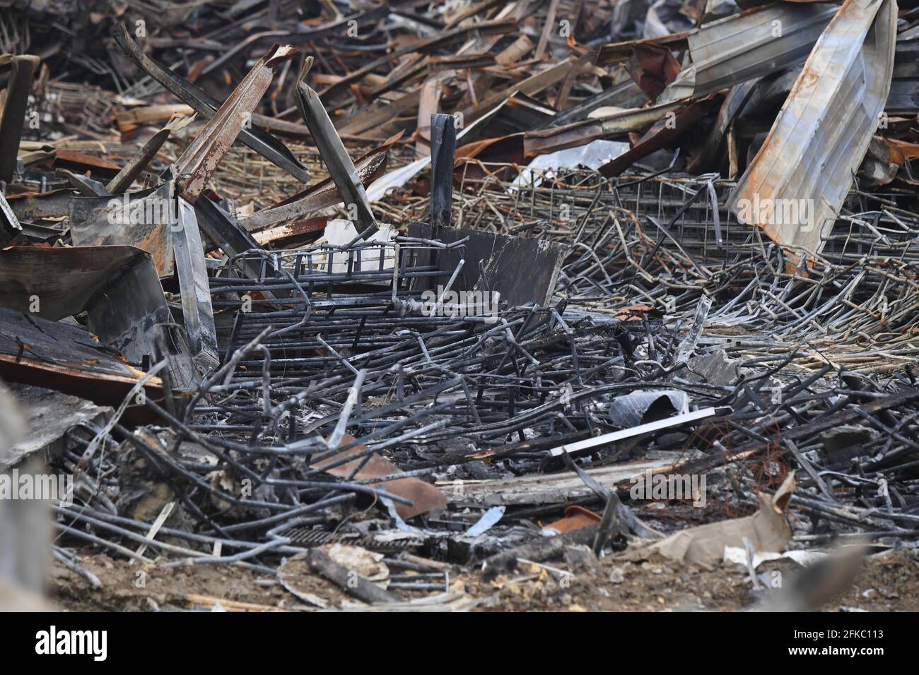 Alt Tellin, Germany. 30th Apr, 2021. Excavators clear parts of the ...