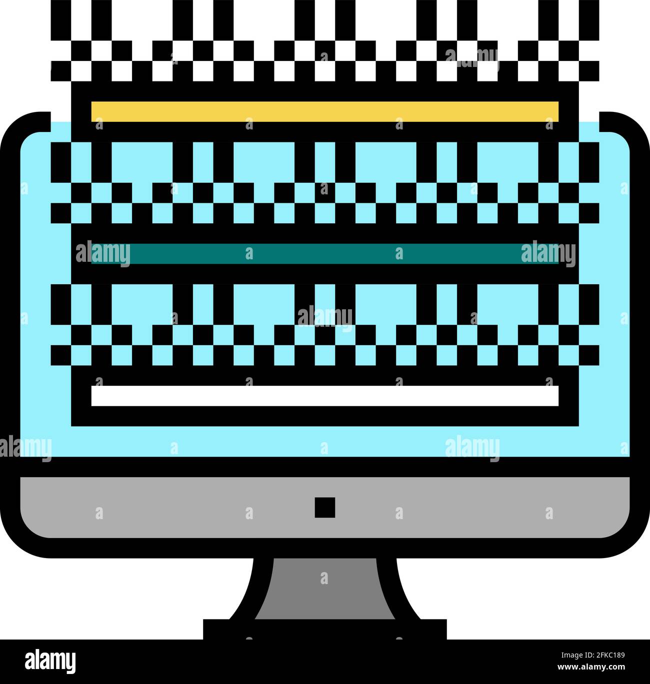 testing computer screen semiconductor manufacturing color icon vector ...