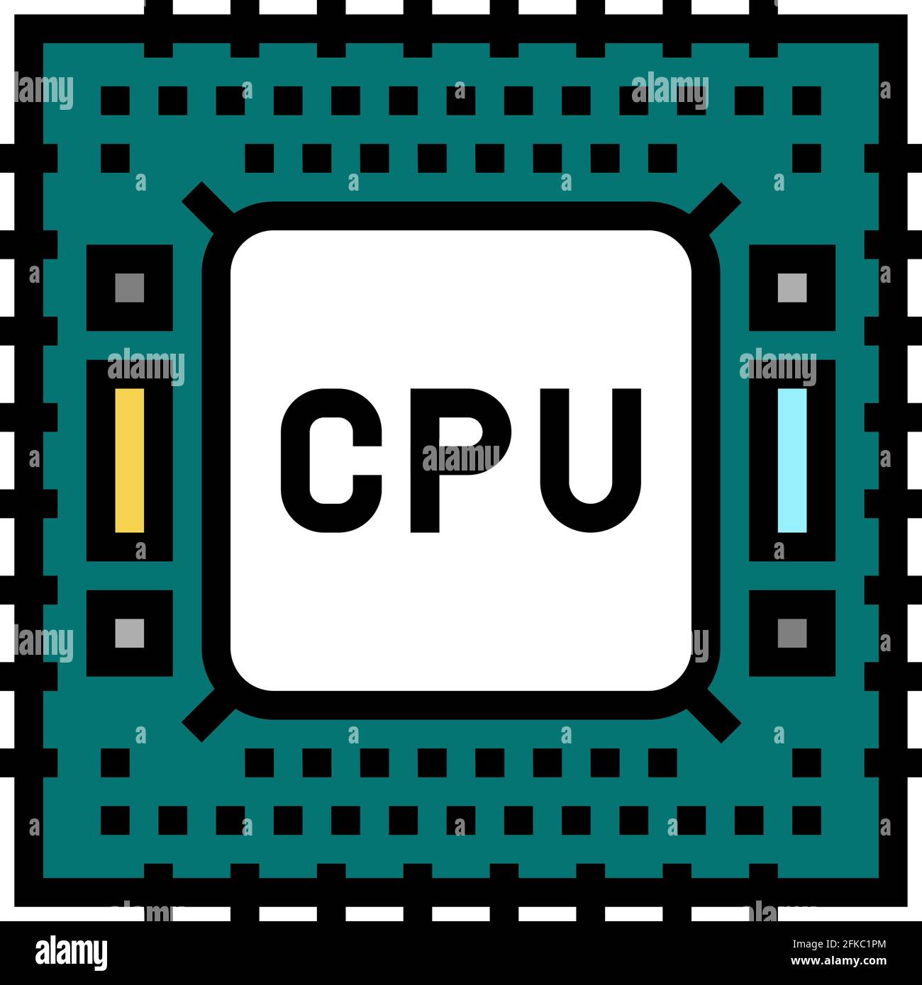cpu semiconductor manufacturing color icon vector illustration Stock ...