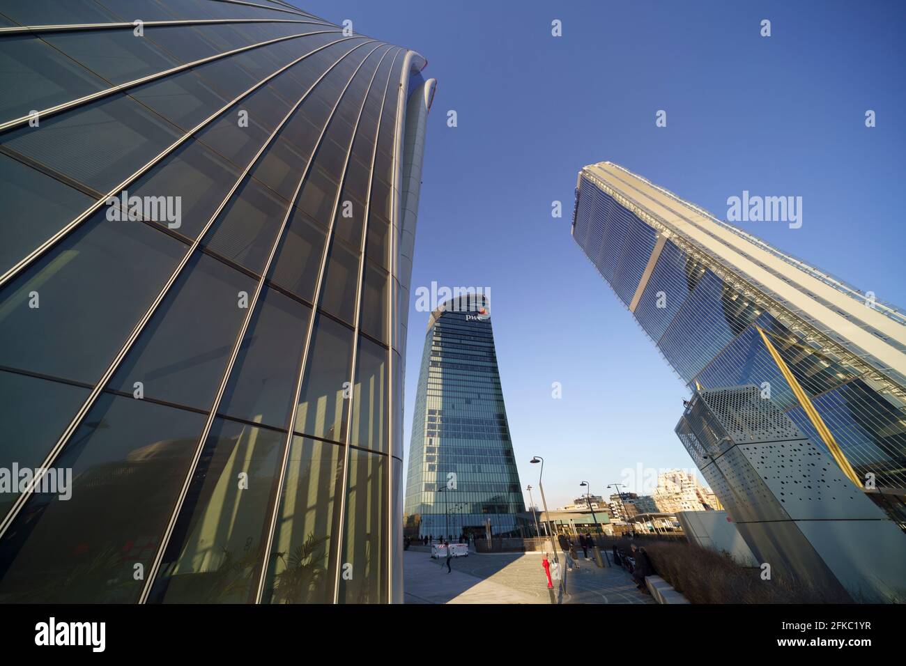 Milan, Lombardy Italy: the modern Citylife park. Isozaki, Hadid and ...