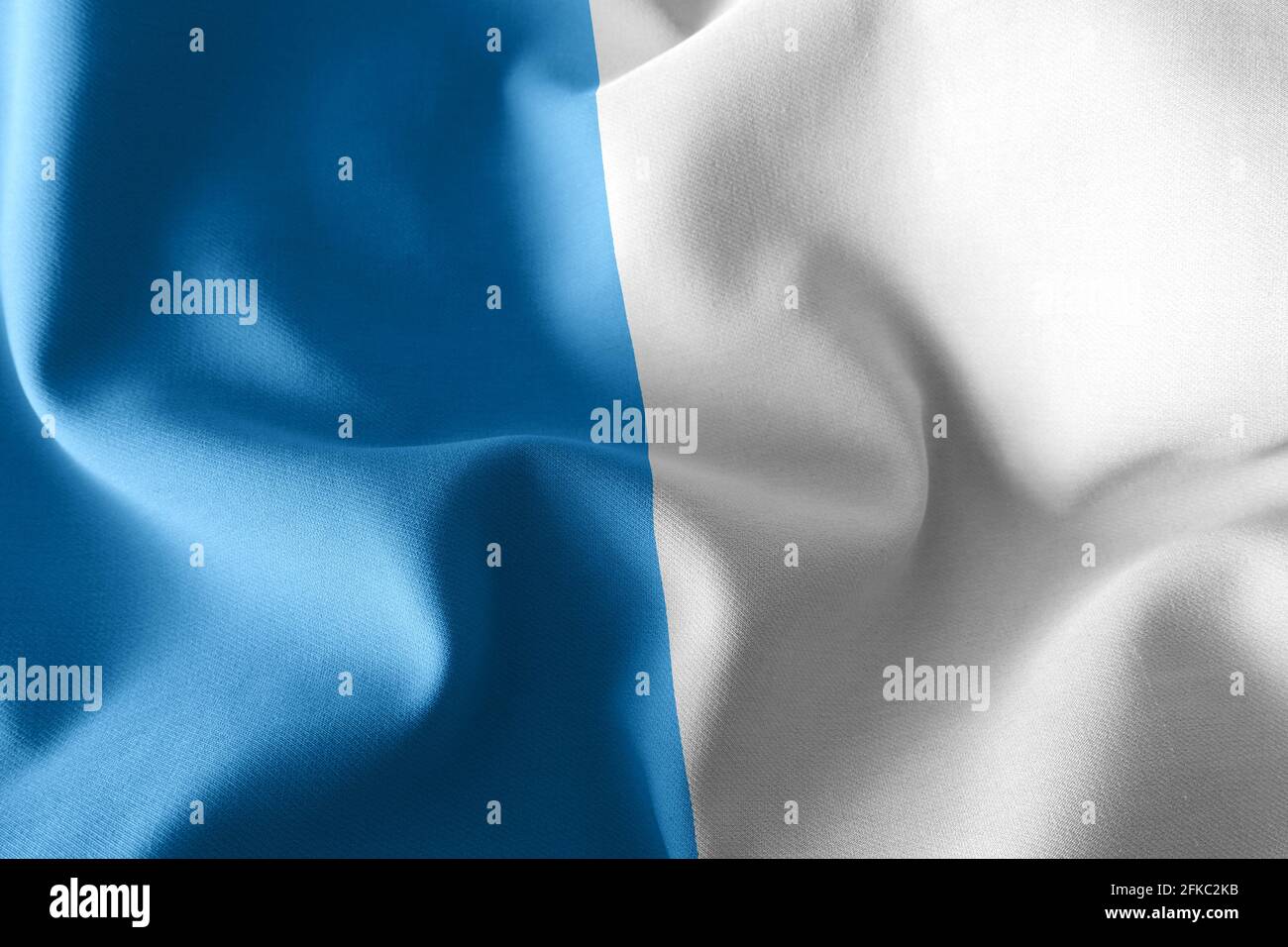 3D illustration flag of Lucerne is a region of Switzerland. Waving on ...