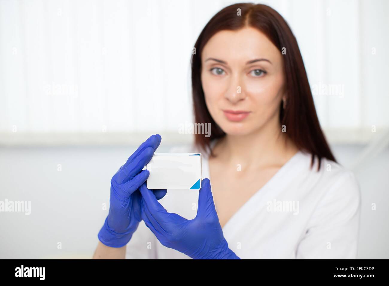 Medicine, cosmetology, beauty and people concept. Close up portrait of ...