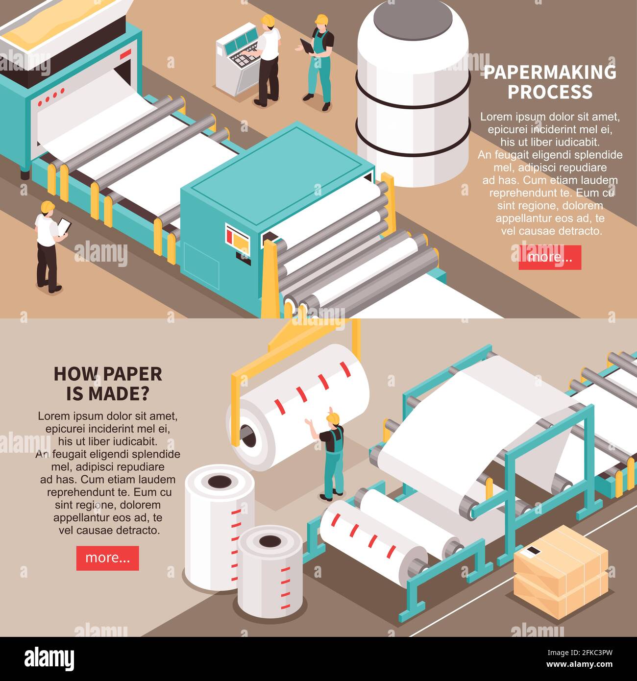 Papermaking material manufacture process 2 horizontal isometric web ...