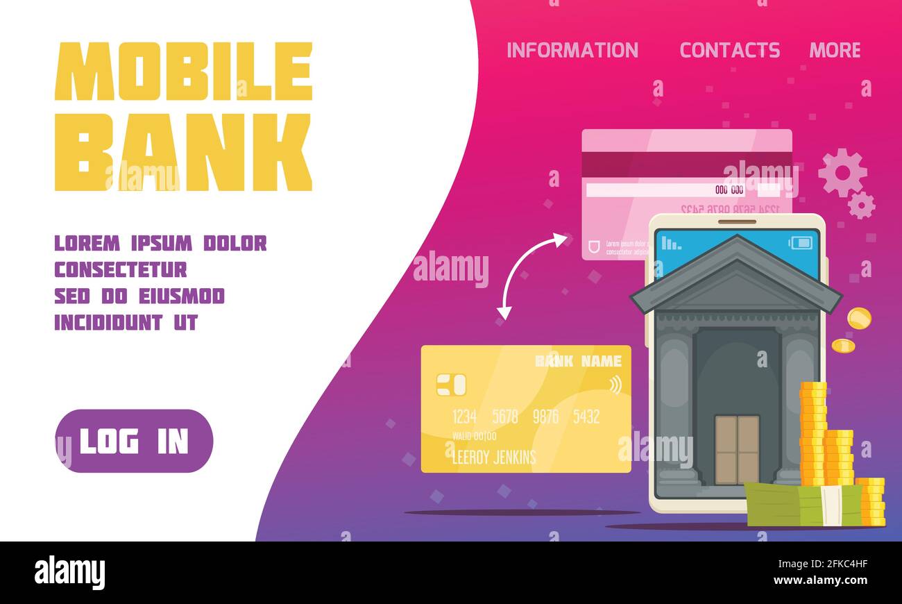 Mobile Bank Service Poster Stock Vector Image & Art - Alamy