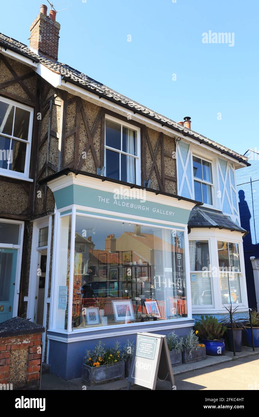 Aldeburgh Gallery on the pretty High Street, in Suffolk, East Anglia ...
